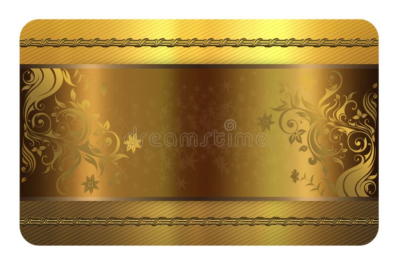 Gold Business or Gift Card Template. Stock Illustration - Illustration ...