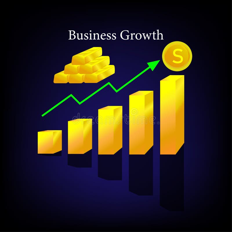 Gold Business. stock illustration. Illustration of growth - 157438113