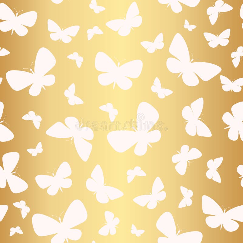 Gold Butterfly Vector Pattern Stock Vector - Illustration of ...