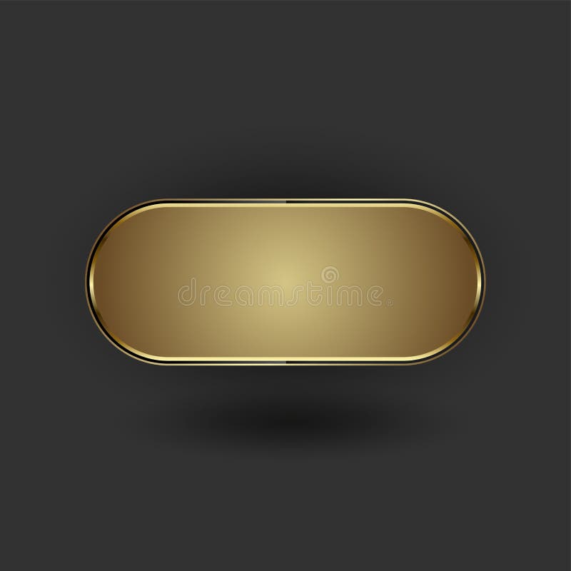 A Gold Button of Geometric Shape with Luxury Frames and Golden Shape on ...