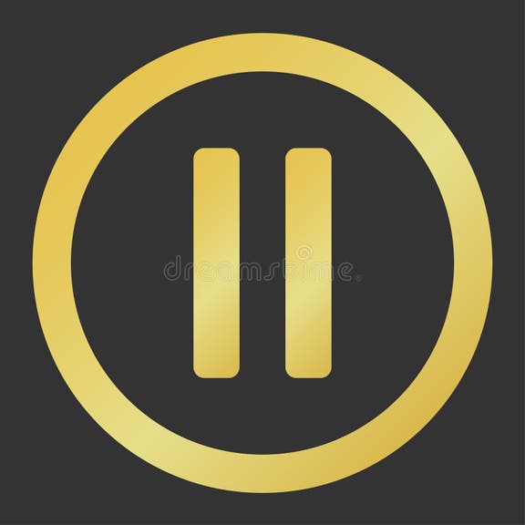 Fun gold button pause stock illustration. Illustration of showcase ...