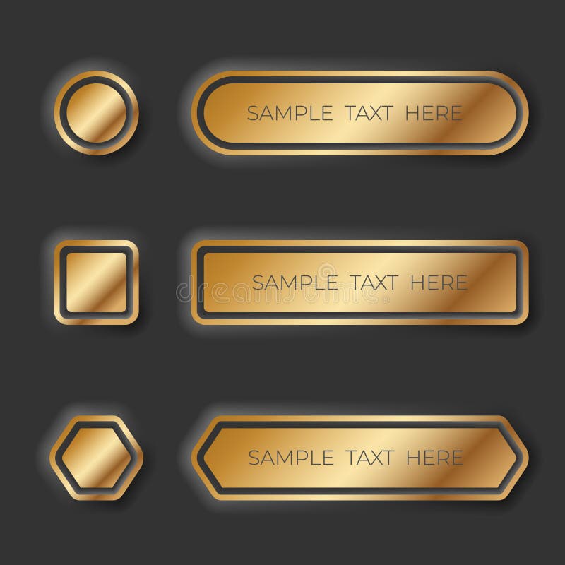 Gold Icon Push-button Power with Shadow on a Gray Background, Vector ...