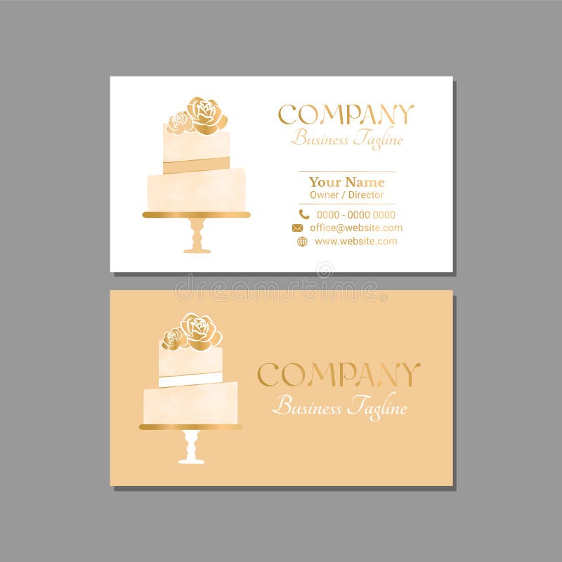 Gold Cake Business Card Design Stock Vector - Illustration of company ...