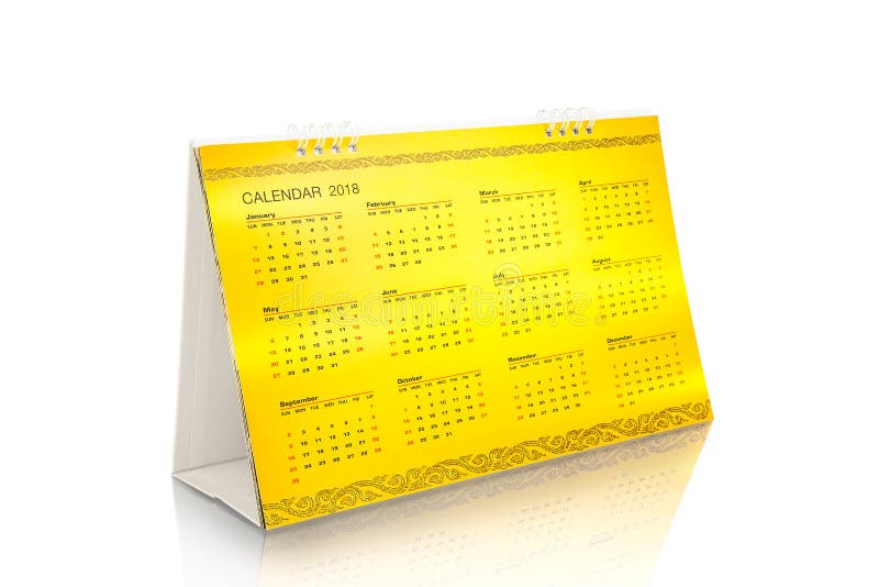 Gold calendar 2018 stock illustration. Illustration of organizer - 83207527