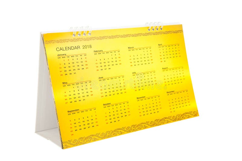 Gold calendar 2018 stock image. Image of office, calendar - 102195679