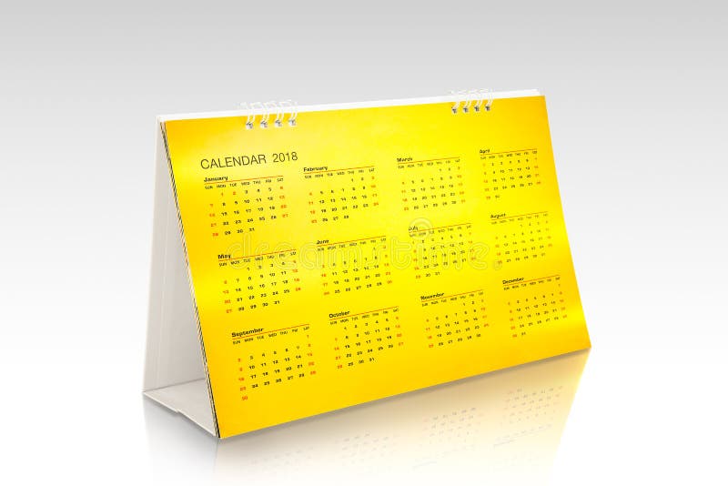 Gold calendar 2018 stock photo. Image of desk, paper - 83269182