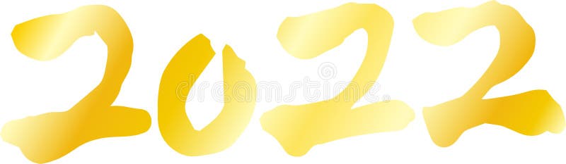 Gold 2022 Calligraphy for New Years Cards Stock Vector - Illustration ...