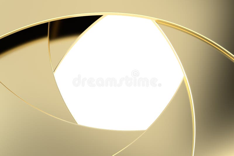 Gold Camera Shutter Background, 3D Rendering. 3D Illustration Stock ...