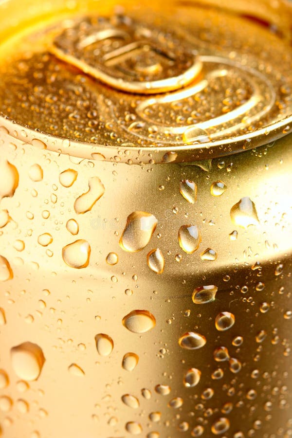 Gold can of drink stock photo. Image of details, aluminum - 6287894