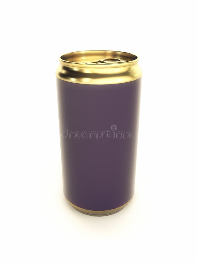 Gold Can Isolated on White 3d Rendering Stock Illustration ...