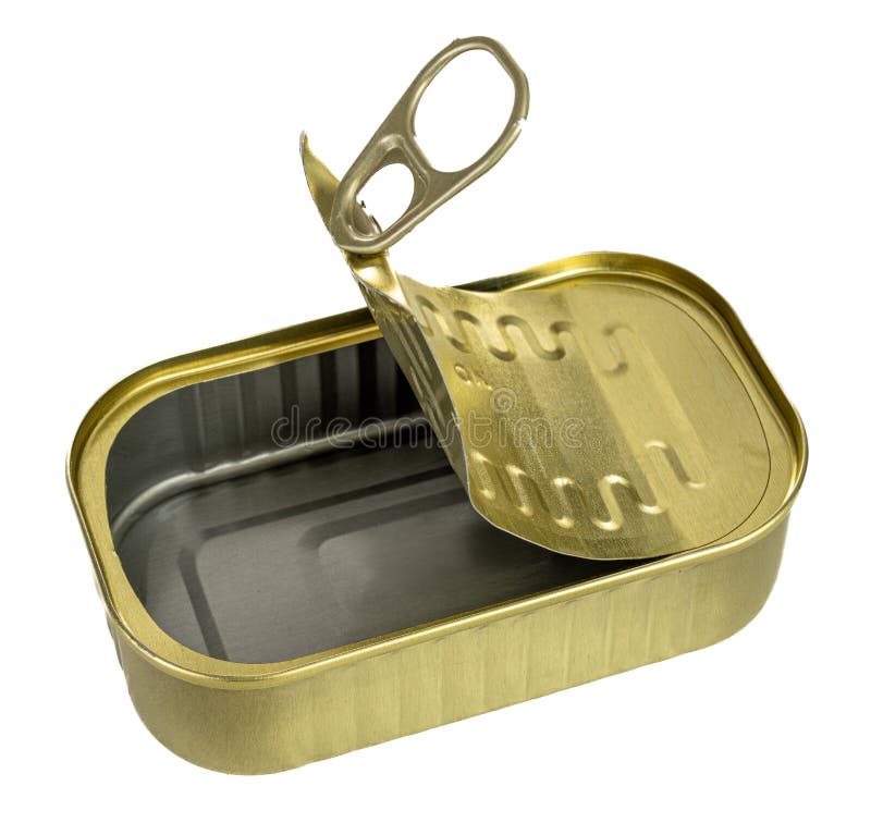 Gold Can with Opened Lid on Transparent Background Stock Photo - Image ...
