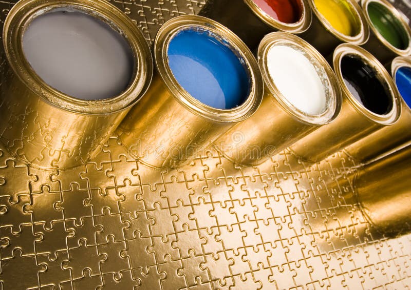 Gold cans stock image. Image of designing, arrange, decorator - 2976263