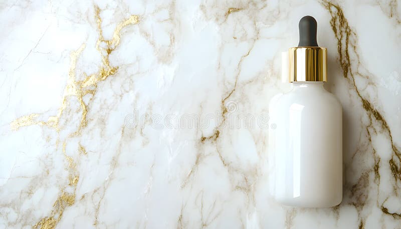 The Gold-capped Glass Dropper Bottle with a Blank White Label is ...