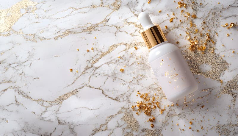 The Gold-capped Glass Dropper Bottle with a Blank White Label is ...