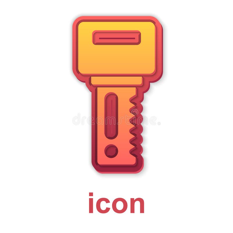 Gold Car Key with Remote Icon Isolated on White Background. Car Key and ...