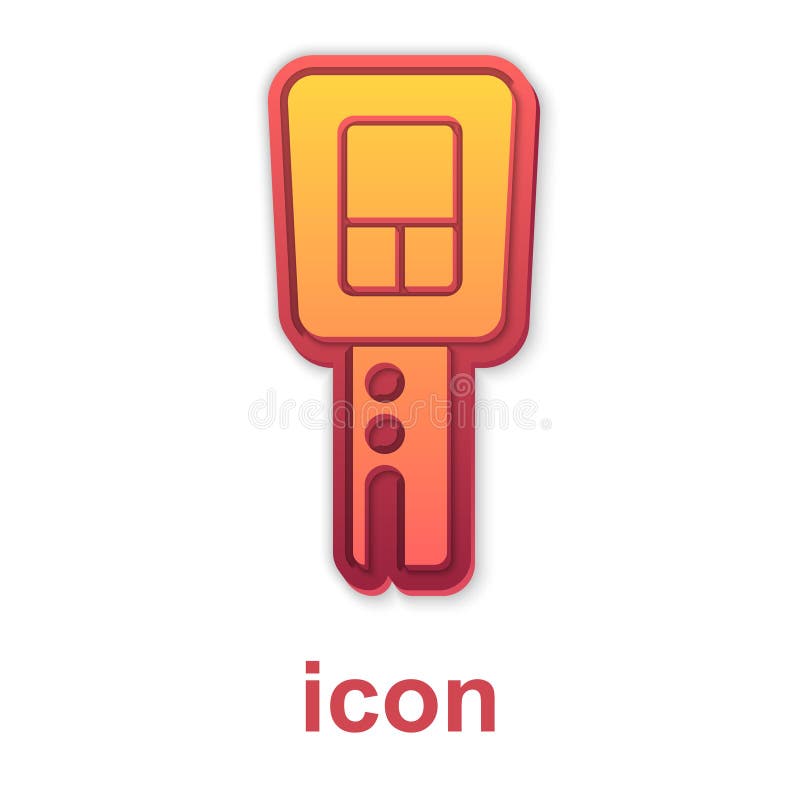 Gold Car Key with Remote Icon Isolated on White Background. Car Key and ...