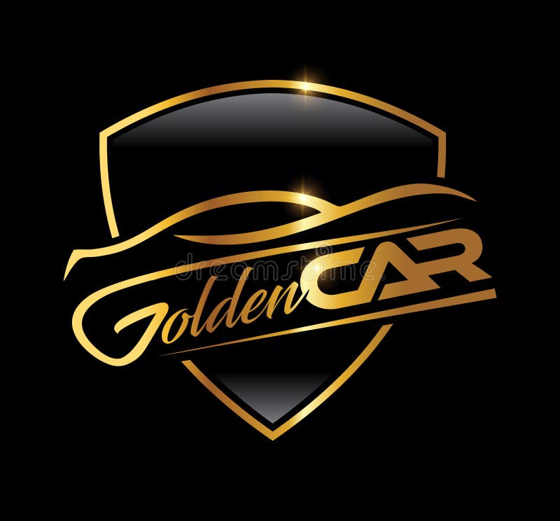 Gold Car Logo Vector icon stock vector. Illustration of company - 268184324