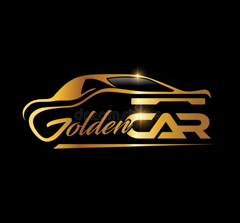 Gold Car Logo Vector icon stock vector. Illustration of vector - 268184340