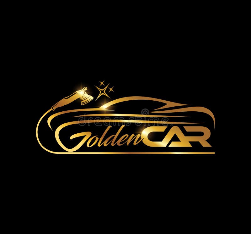 Gold Car Logo Vector icon stock vector. Illustration of company - 268184324