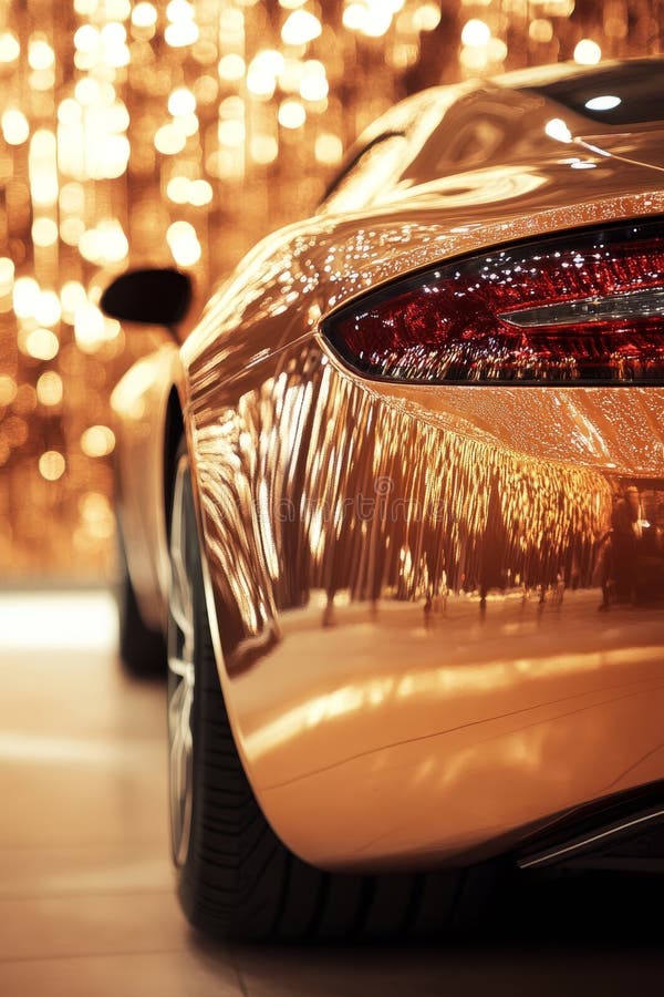 A Gold Car with a Shiny Finish Stock Illustration - Illustration of ...