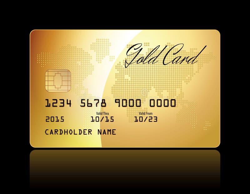 Gold card stock vector. Illustration of close, chip, online - 64334560