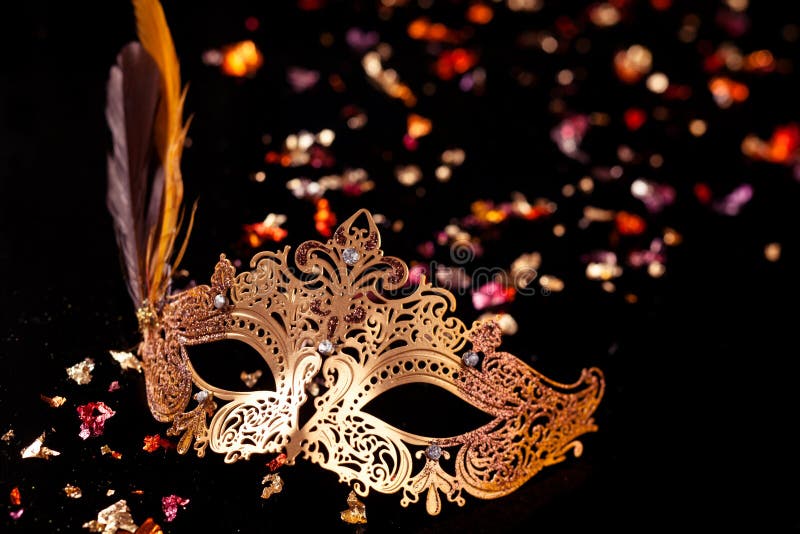 Gold carnival mask. stock image. Image of festival, gold - 85364257