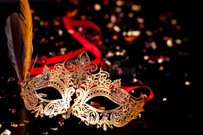 Gold carnival mask. stock image. Image of festival, gold - 85364257