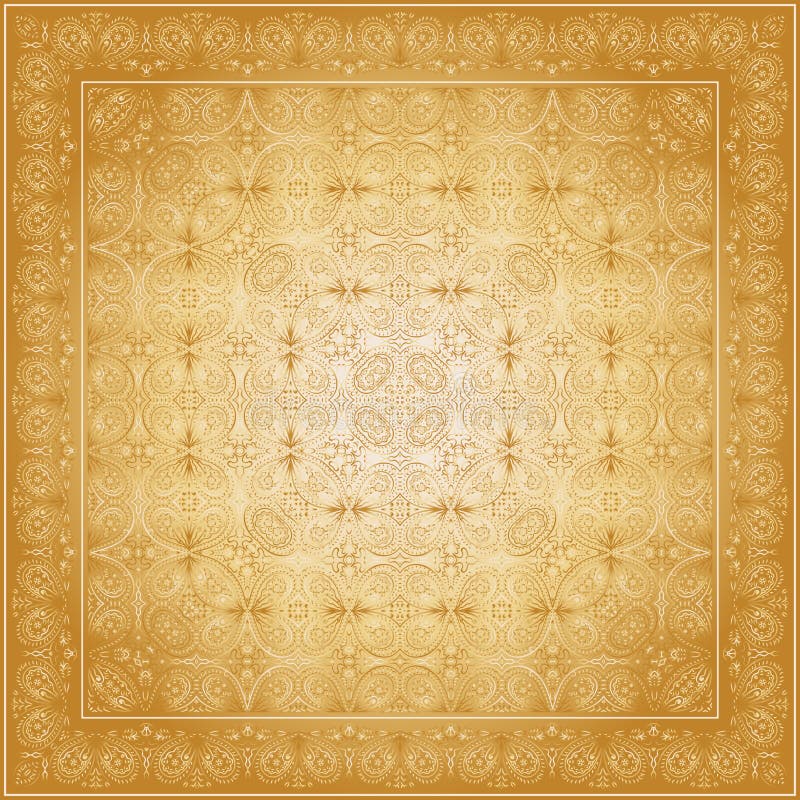 Gold Carpet with Gold Pattern. Stylish Design. Stock Vector ...
