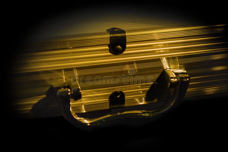 Gold Case with Top Secret Material, Close Up Stock Image - Image of ...