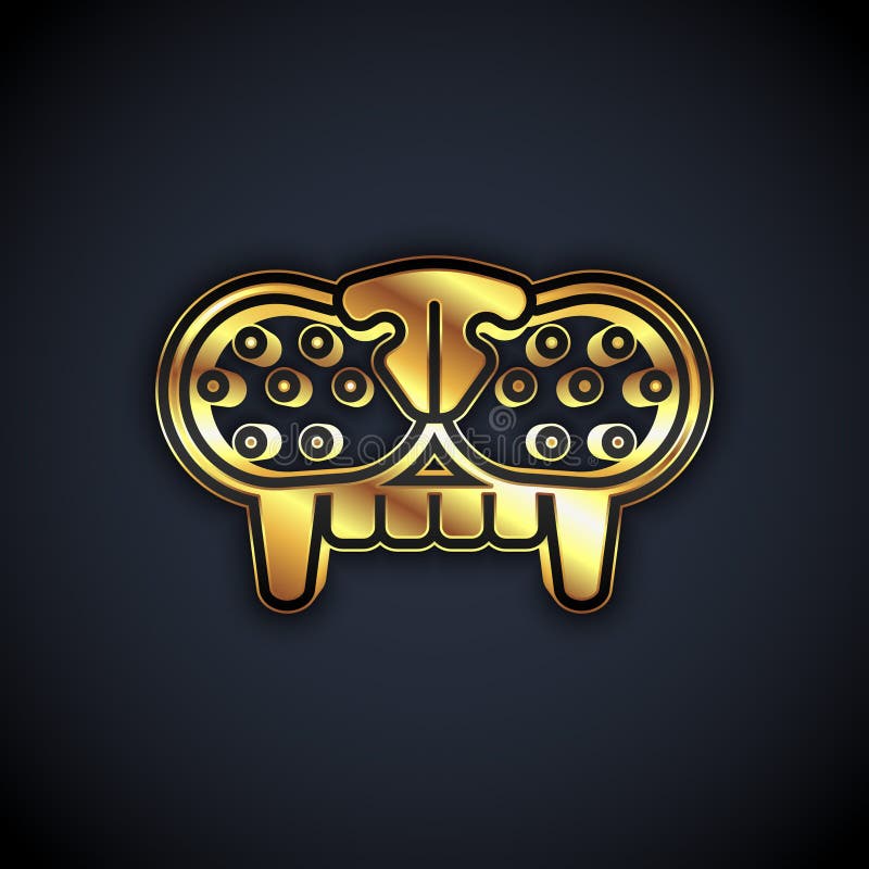 Gold Cat Tooth Icon Isolated on Black Background. Vector Stock Vector ...