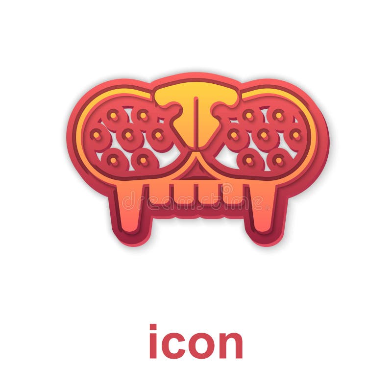 Gold Cat Tooth Icon Isolated on White Background. Vector Stock Vector ...