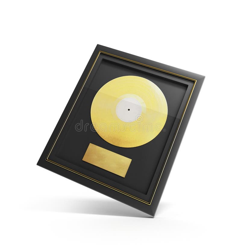 Gold CD Prize with Label 3d Render Stock Illustration - Illustration of ...