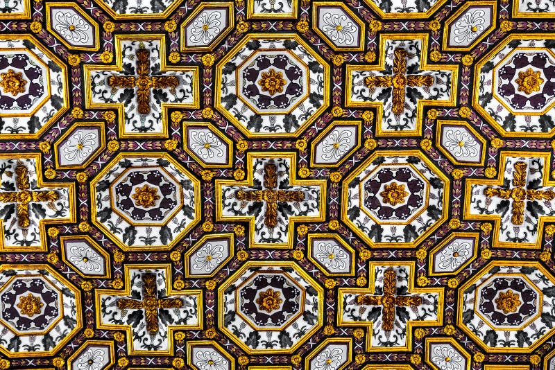 Gold Ceiling Texture Background Golden Antique Bright Stock Image ...