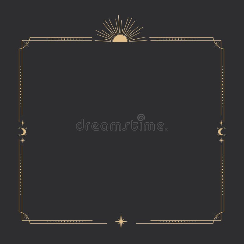 Thin Line Arch Frame Door Stairs, Sun and Stars Collection, Mystic ...