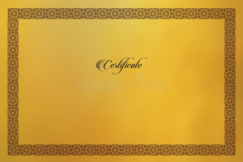 Gold Certificate Background. Modern Flat Style- 21 JULY 2017. Stock ...
