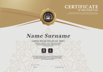 Certificate Recognition Frame Design Template Layout Template A4 Size ...