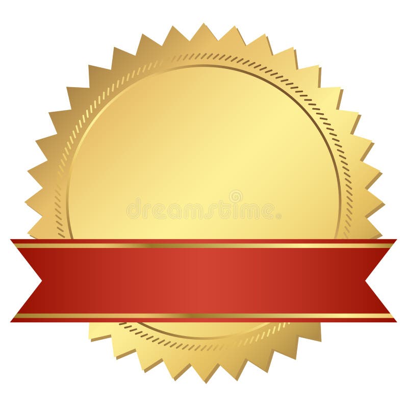 Gold Certificate with Red Banner Stock Vector - Illustration of ...
