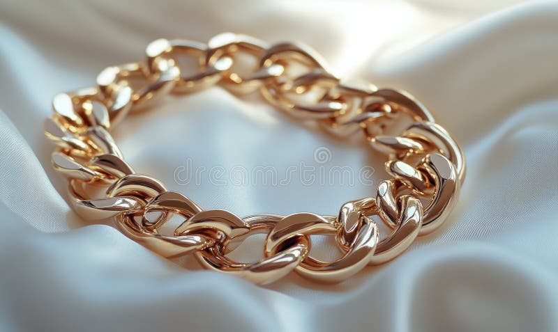 A Gold Chain with Knots is Shown in a Close Up Stock Photo - Image of ...