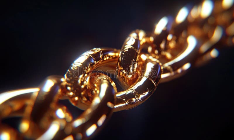 A Gold Chain with a Broken Link Stock Illustration - Illustration of ...