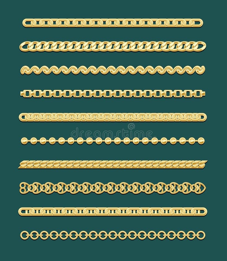 Gold Chain Designs stock vector. Illustration of isolated - 11150780