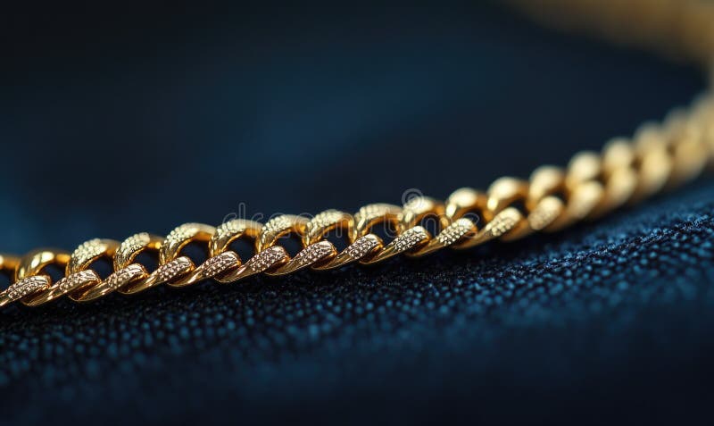 A Gold Chain with a Diamond Shaped Clasp Stock Illustration ...