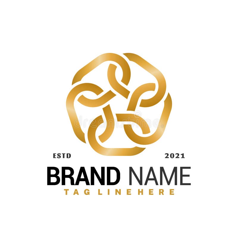 Gold Chain Flower Minilamist Logo Vector Design, Creative Logos Designs ...