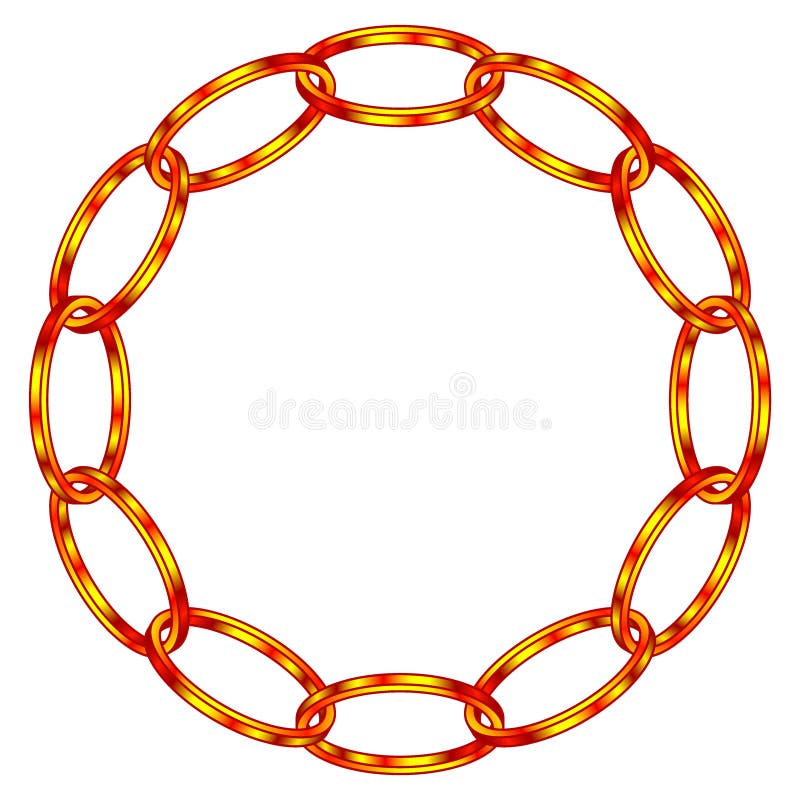 Gold chain illustration stock vector. Illustration of necklace - 356809609