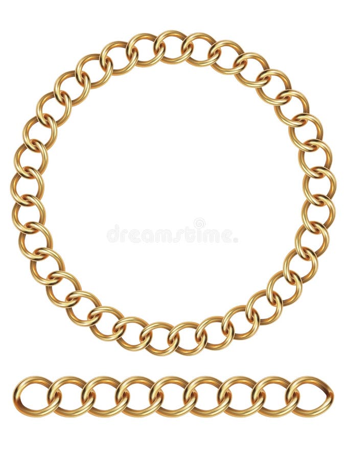 Gold chain, isolated. stock vector. Illustration of isolated - 49662094
