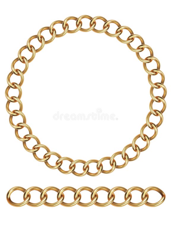 Gold chain, isolated. stock vector. Illustration of isolated - 49662094