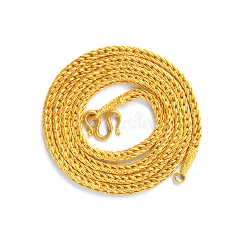 Gold Chain Jewelry. Isolated on White Background Stock Photo - Image of ...