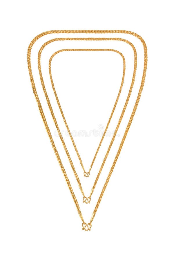 Gold Chain Jewelry. Isolated on White Background Stock Image - Image of ...