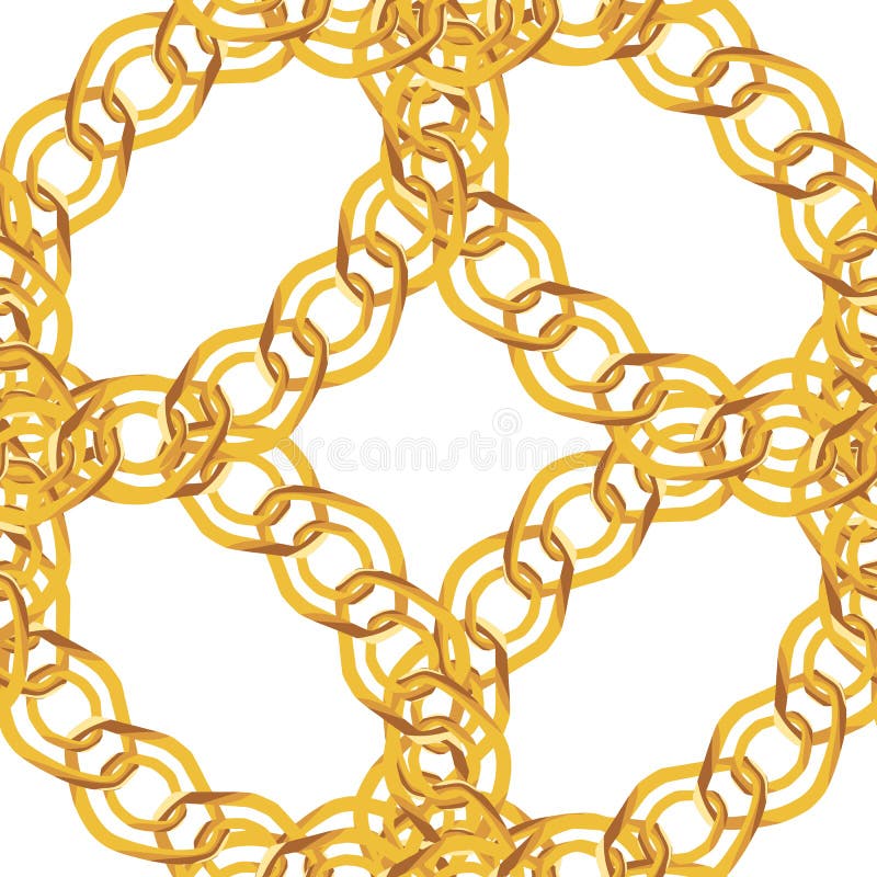 Gold Chain Jewelry Seamless Pattern Background. Vector Illustration ...