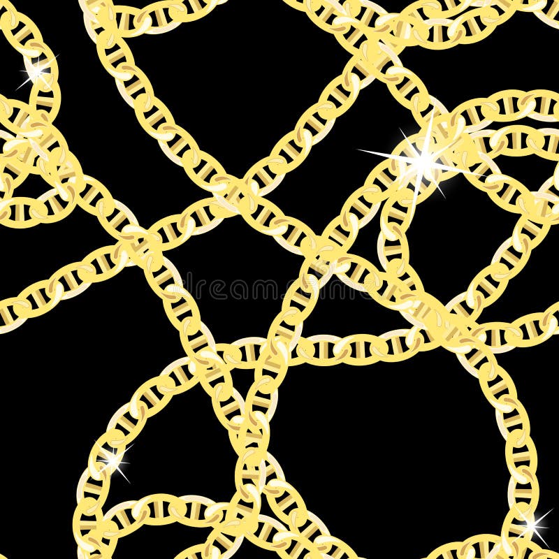 Gold Chain Jewelry Seamless Pattern Background Stock Vector ...