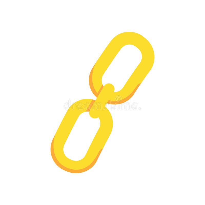 Gold Chain Link Icon Isolated on Black Background. Link Single. Long ...